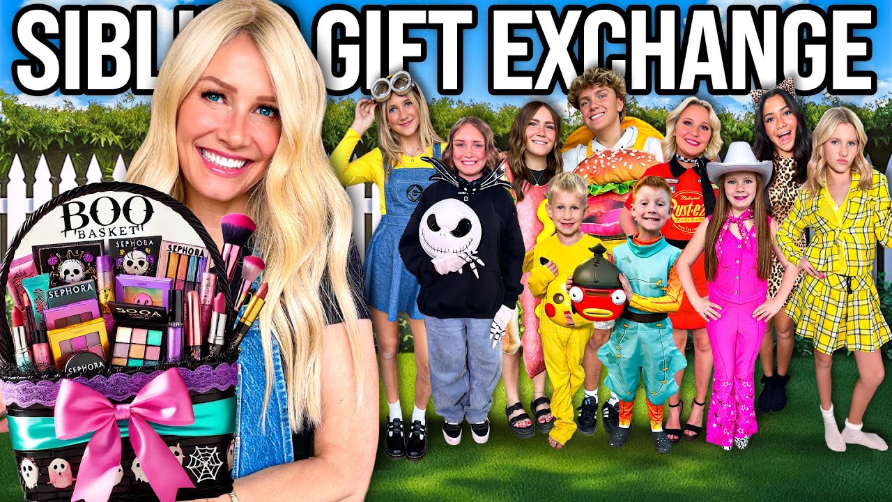 Watch 10 kids swap their spooky boo baskets!