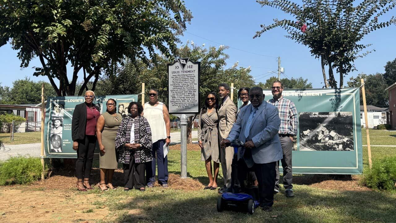 Historical sign now marks spot of Louie Tenement in Liberty Hill Community