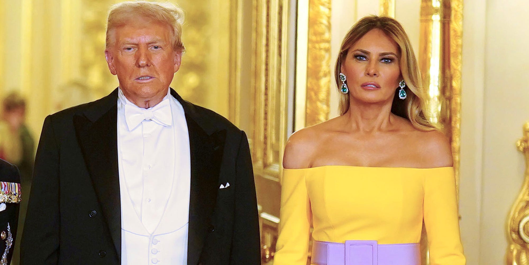 Melania Trump Bravely Pairs Lemon Yellow and Lavender for the Royal ...