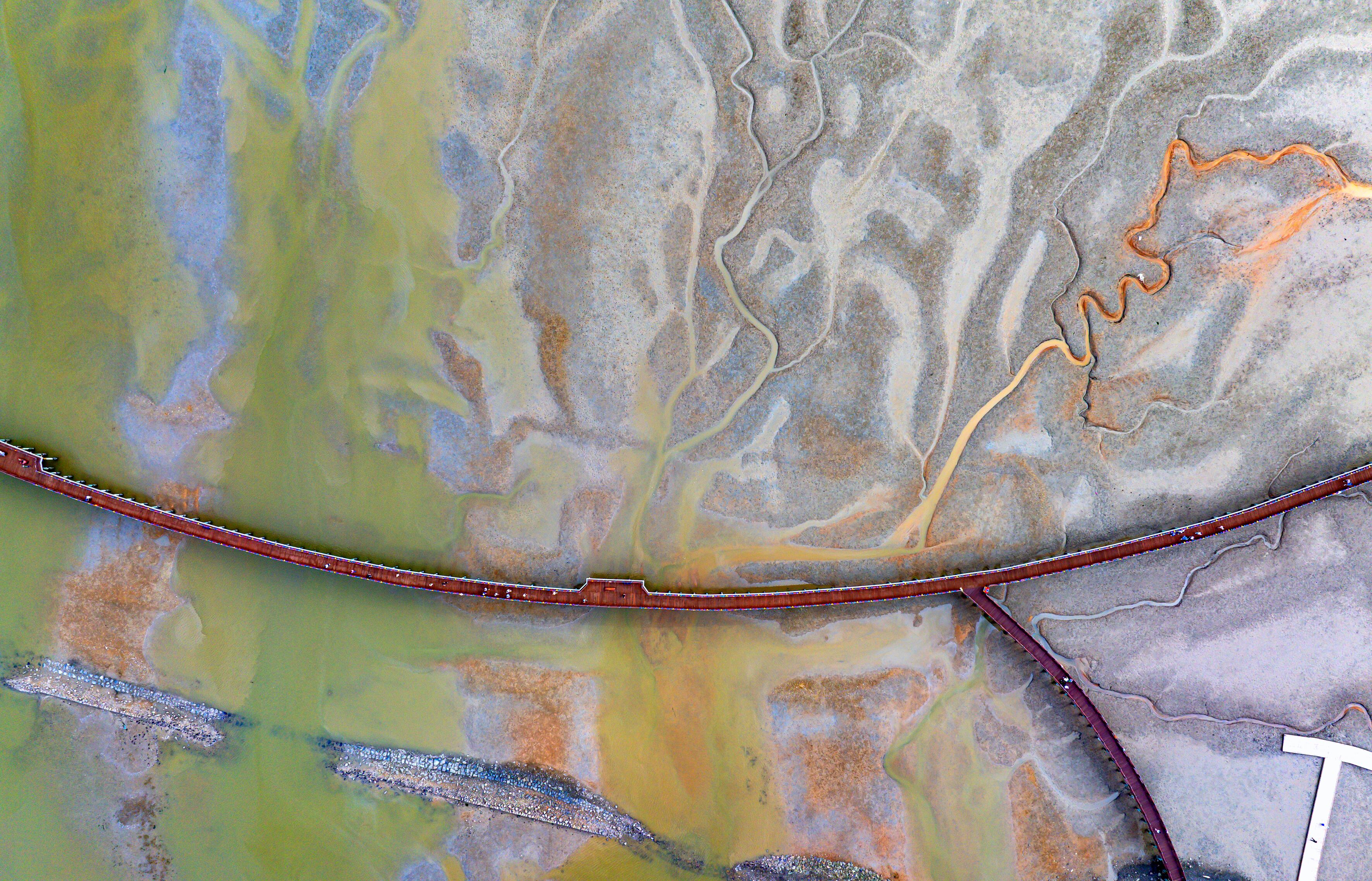 Muan tidal flats showcase abstract beauty via drone photography