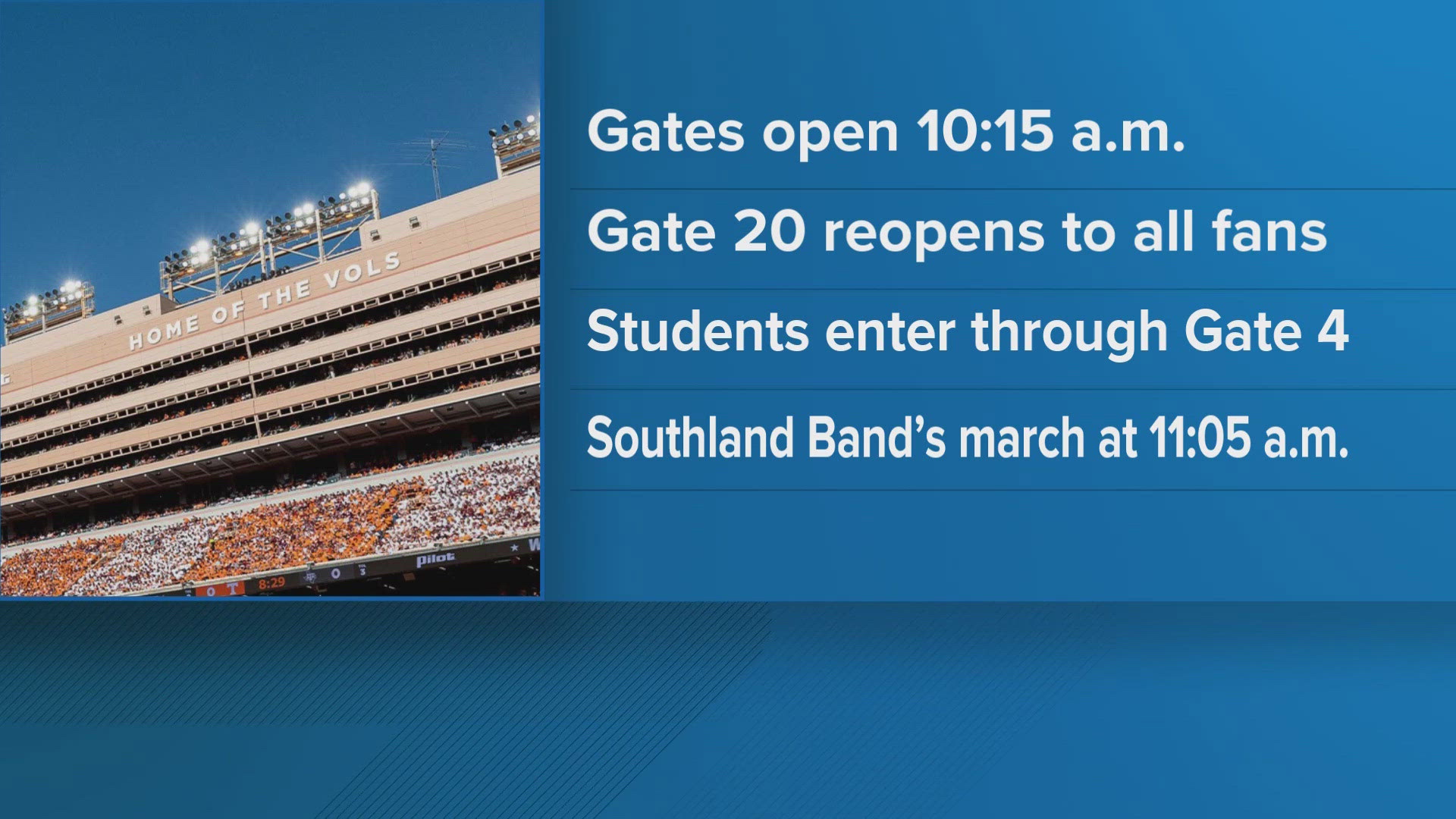 Gates at Neyland Stadium to open earlier after gameday issues
