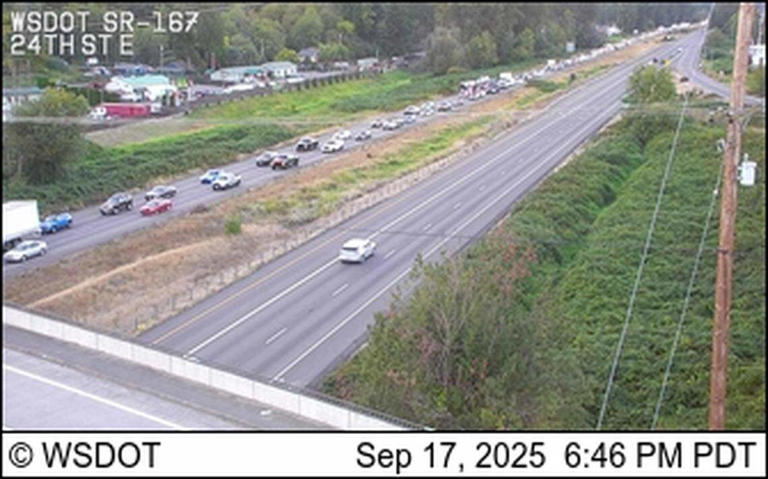 Traffic is stop-and-go for six miles state on Route 167 Wednesday evening