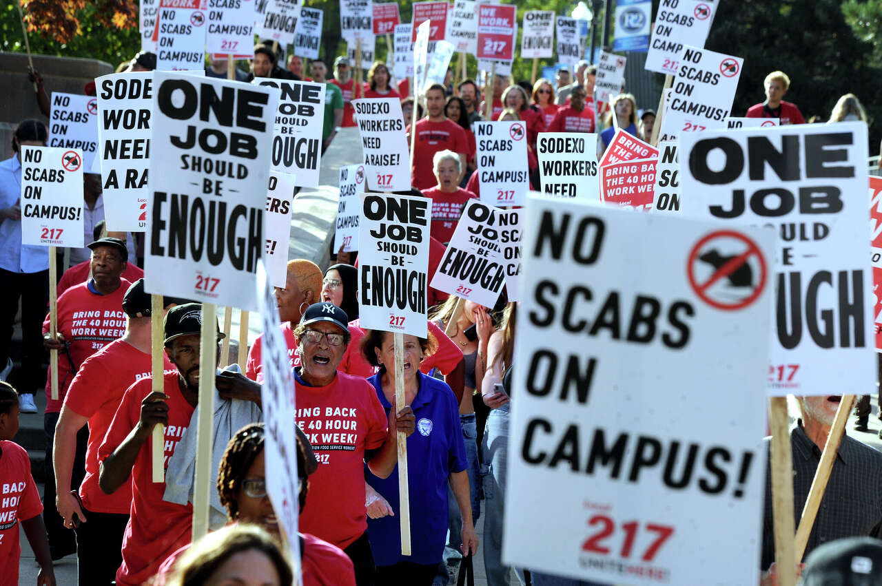 Food-service workers at some Connecticut colleges could soon go on strike