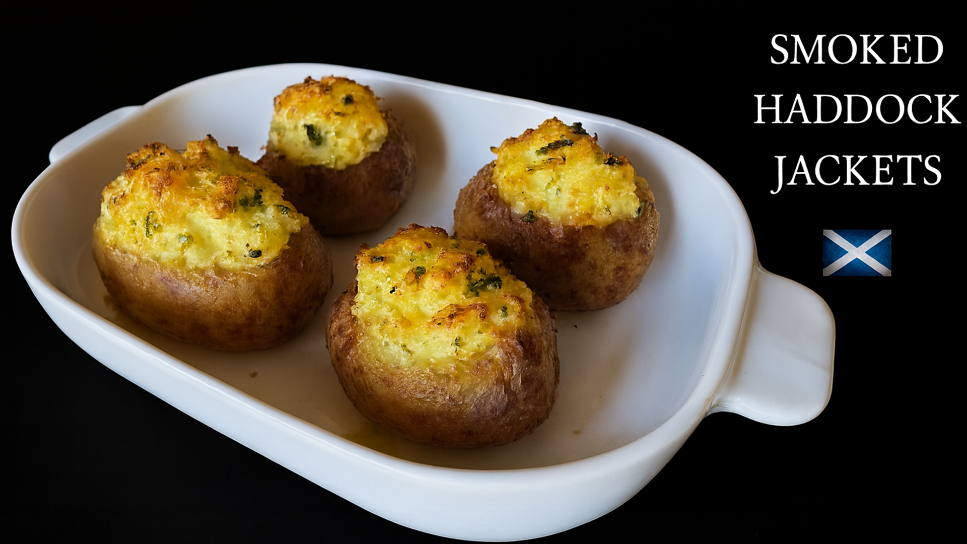 Smoked Haddock and Cheddar Stuffed Jacket Potatoes
