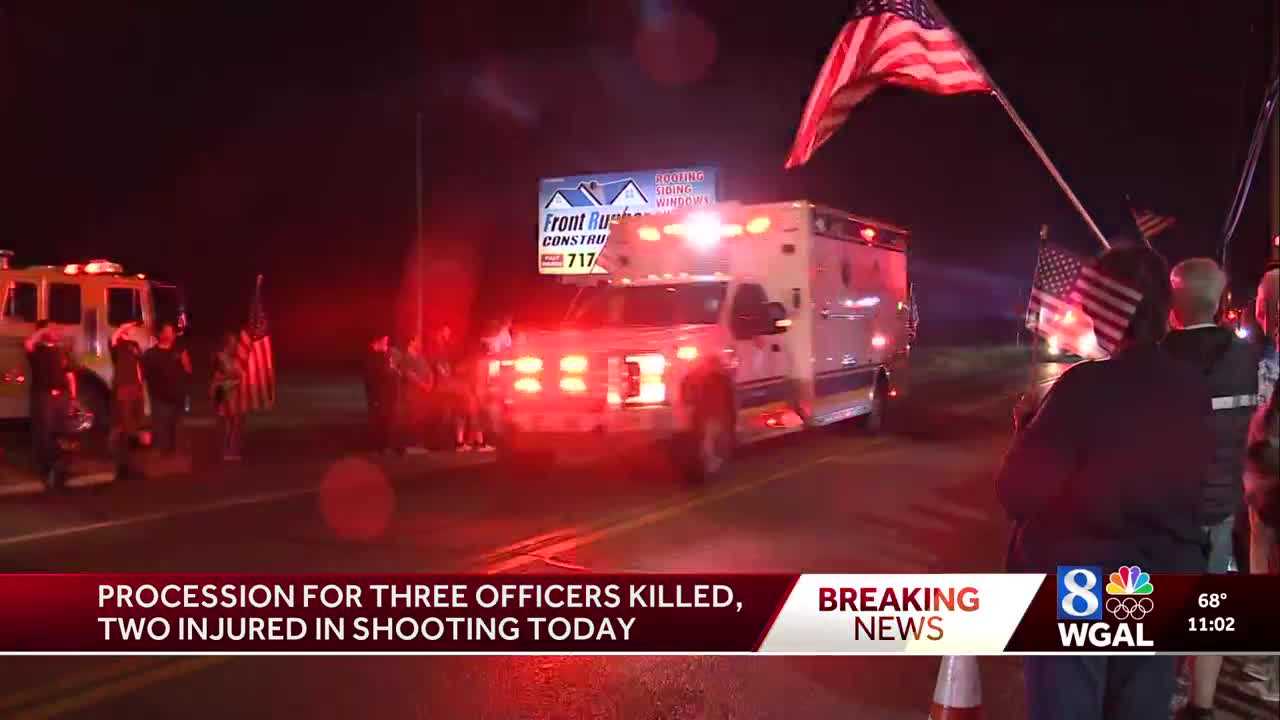 Community members, first responders line the streets for procession to ...