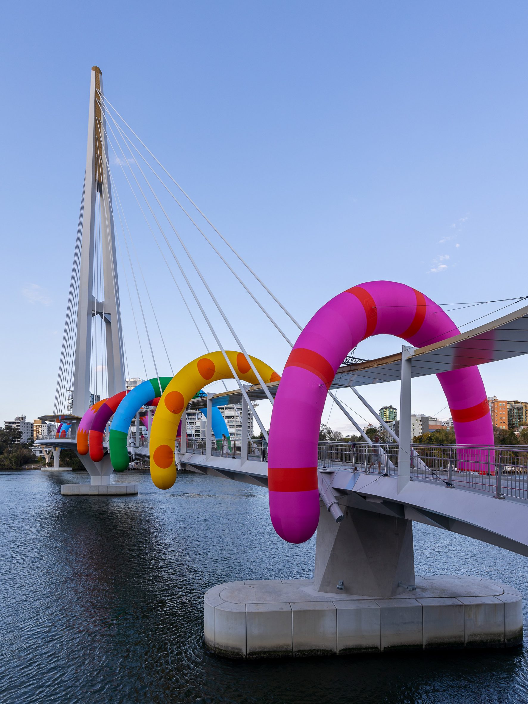 Craig & Karl takes over Brisbane bridges with colourful inflatables