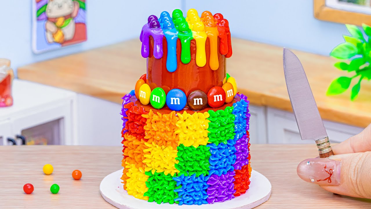Tiny Rainbow M&M Cake Amazing Decorating Ideas