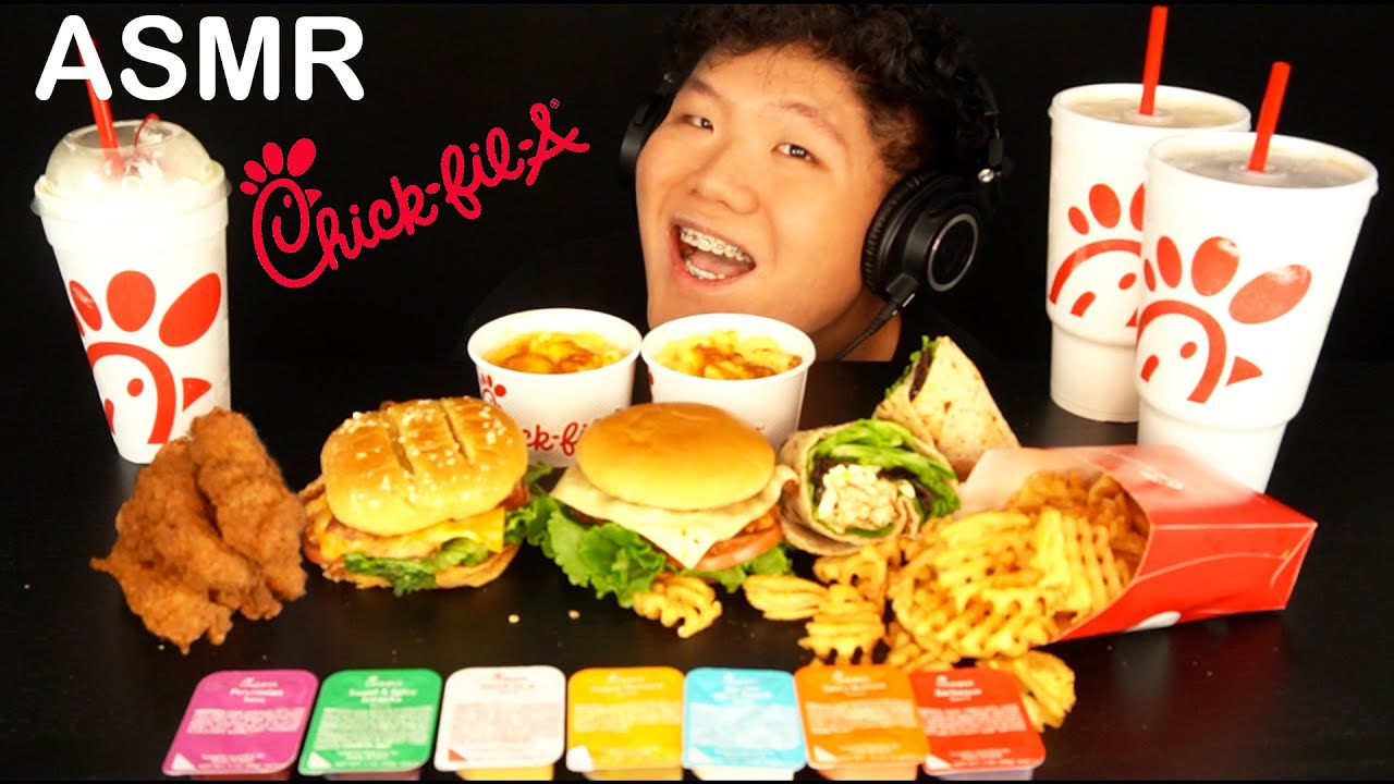 ASMR Chick-Fil-A | Eating the Entire Menu | Mukbang (No Talking) 먹방