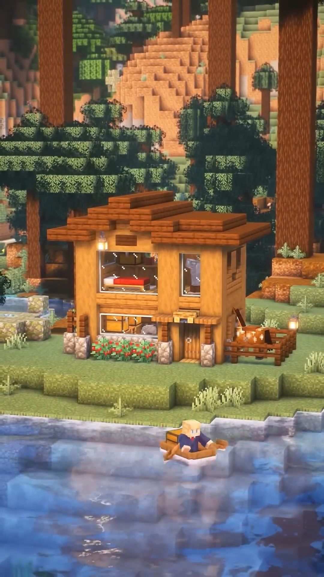 Minecraft Spruce Wood House Build