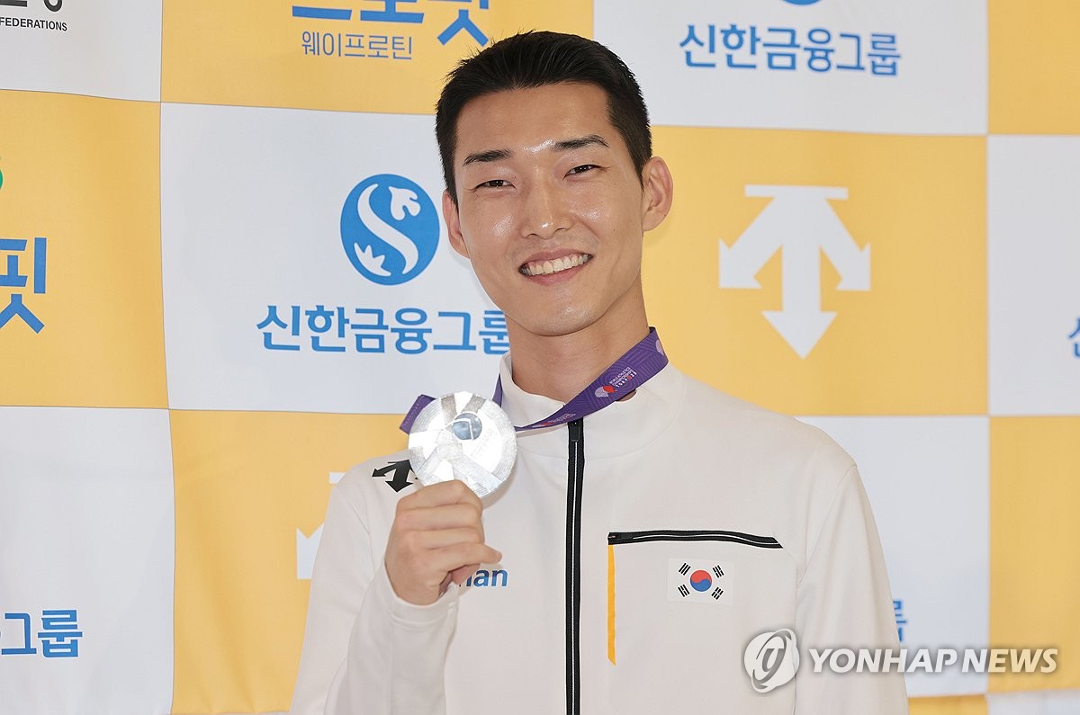 High jumper Woo Sang-hyeok calls world championships silver medal 'miracle'