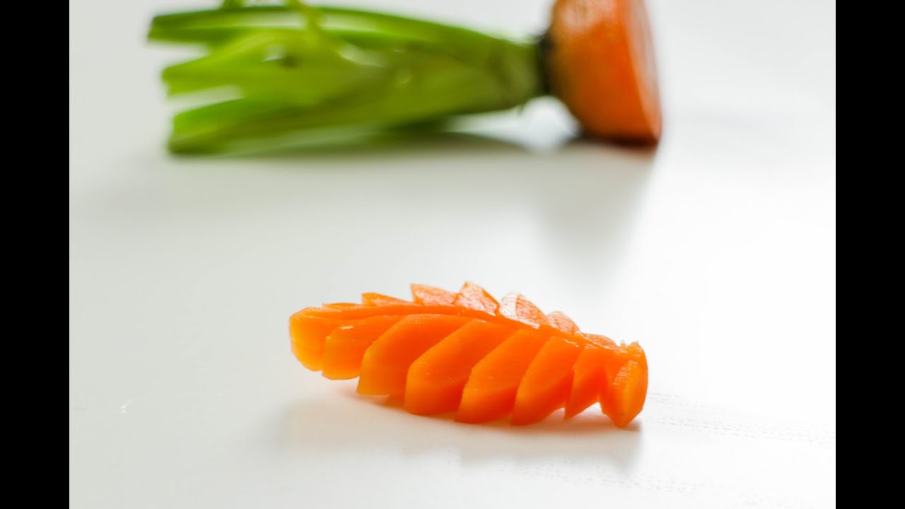 How to Carve a Carrot Leaf – Easy Vegetable Garnish