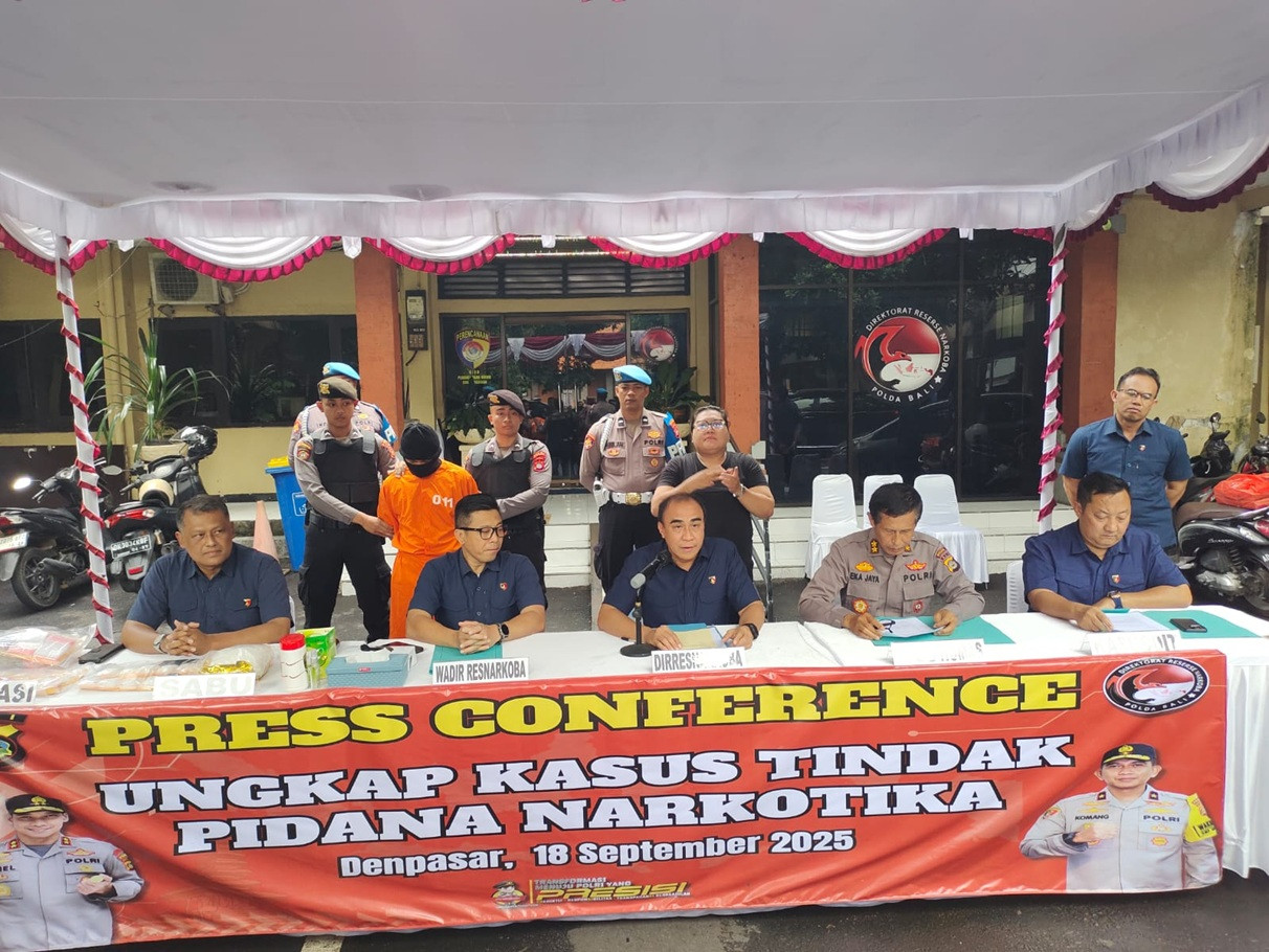 Polda Bali Tangkap Pemuda Tabanan, Positif Kurir SS & Ekstasi, BB Bejibun