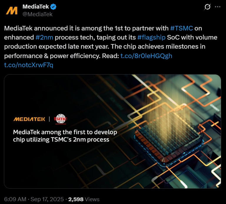 MediaTek to launch its Qualcomm Snapdragon 8 Elite Gen 5 rival chip on ...