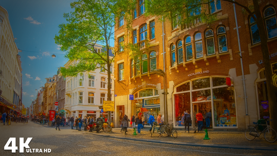 Recorrido a pie por el centro de Ámsterdam – Países Bajos (4K)