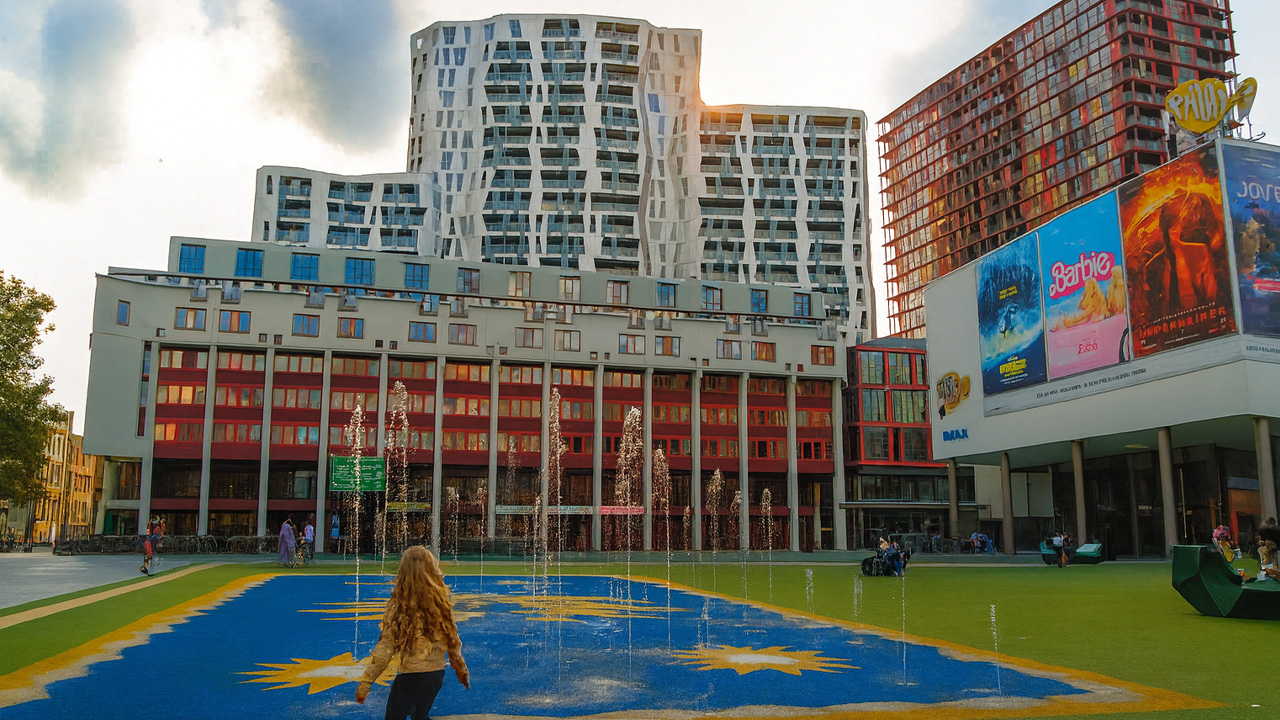 Rotterdam Walking Tour – Skyscrapers and Modern Streets Netherlands 4K