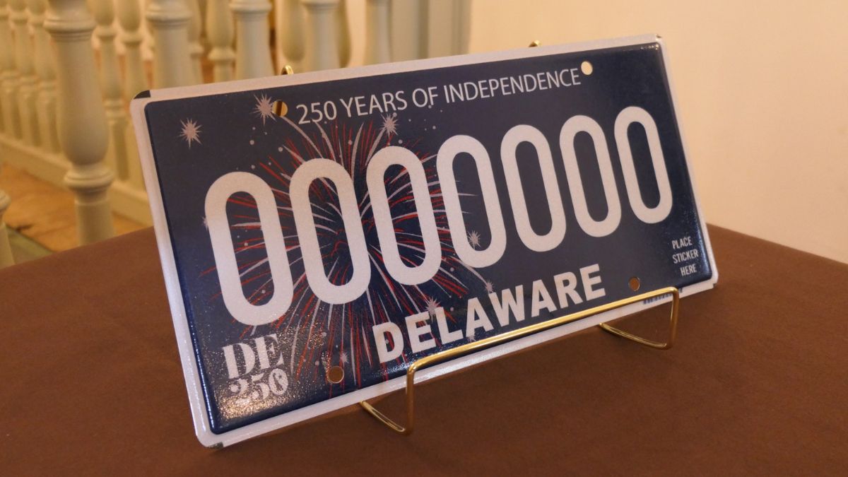Delaware unveils new license plate in celebration of America's 250th ...