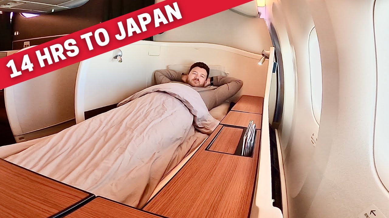 14 hours alone in Japan Airlines first class to Tokyo