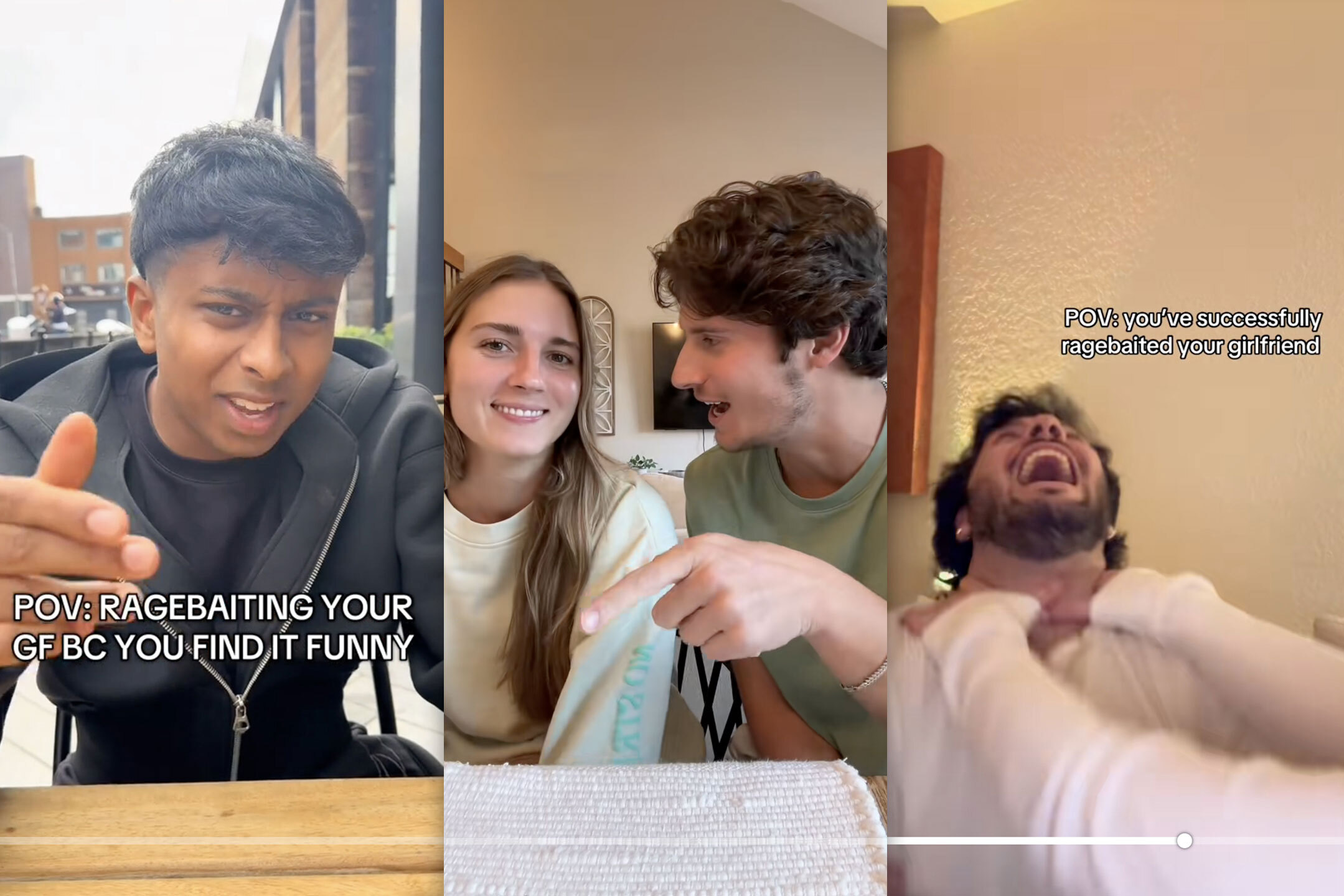 Teasing or toxic? Couples are turning rage-bait into relationship content.