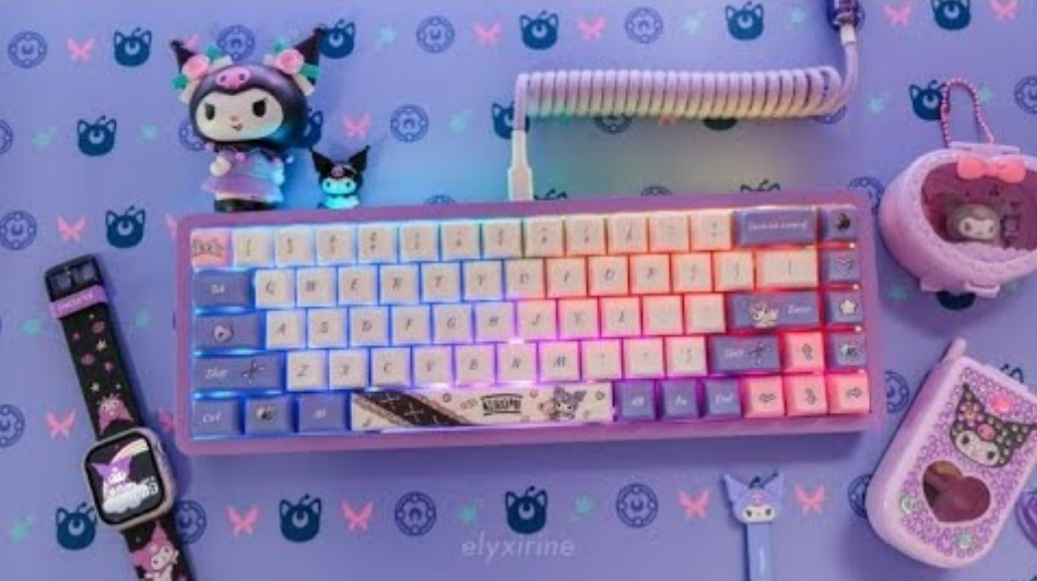 Kuromi-Themed Everglide SK68 Keyboard Build