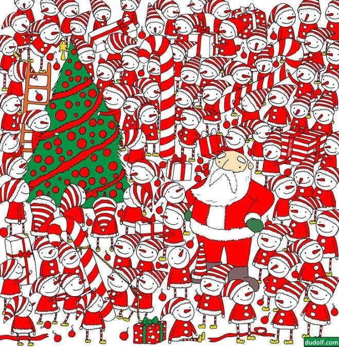 Prove You Have Hawk's Eye Vision, Help The Santa Find His Hat In 12 ...