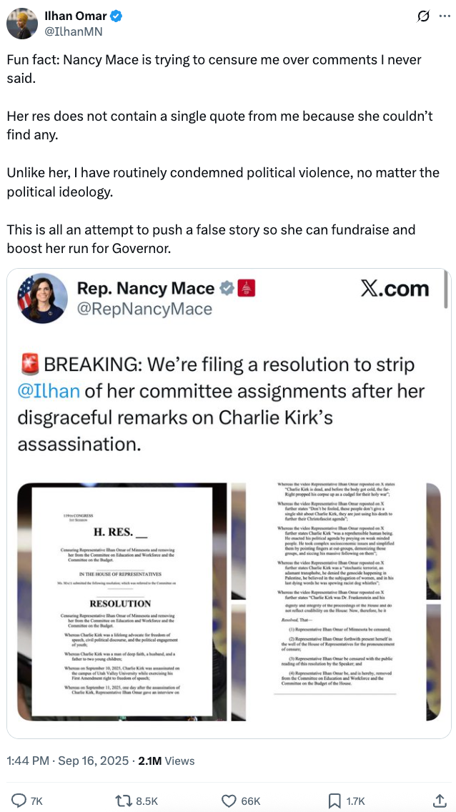 Ilhan Omar And Nancy Mace Are Beefing Big Time, And Their Back-And ...