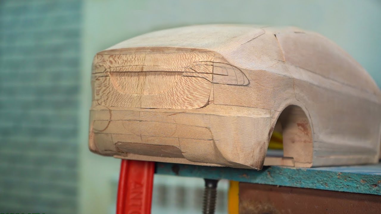 I carved a Tesla Model X from wood! 🪵