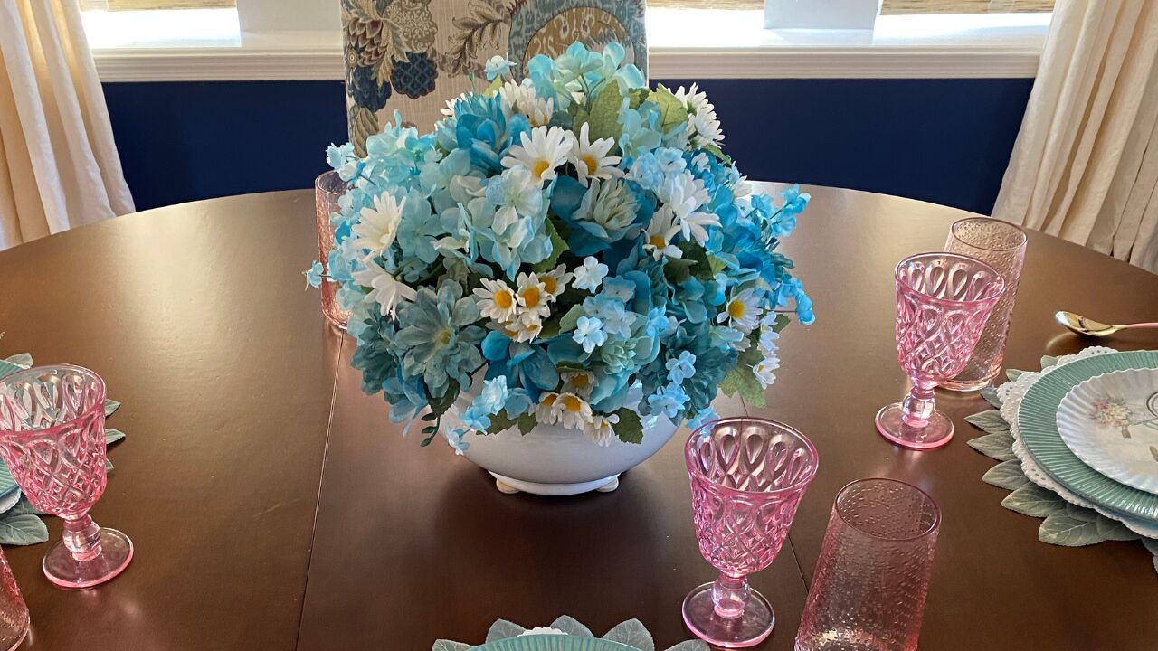 Painted Flowers Centerpiece