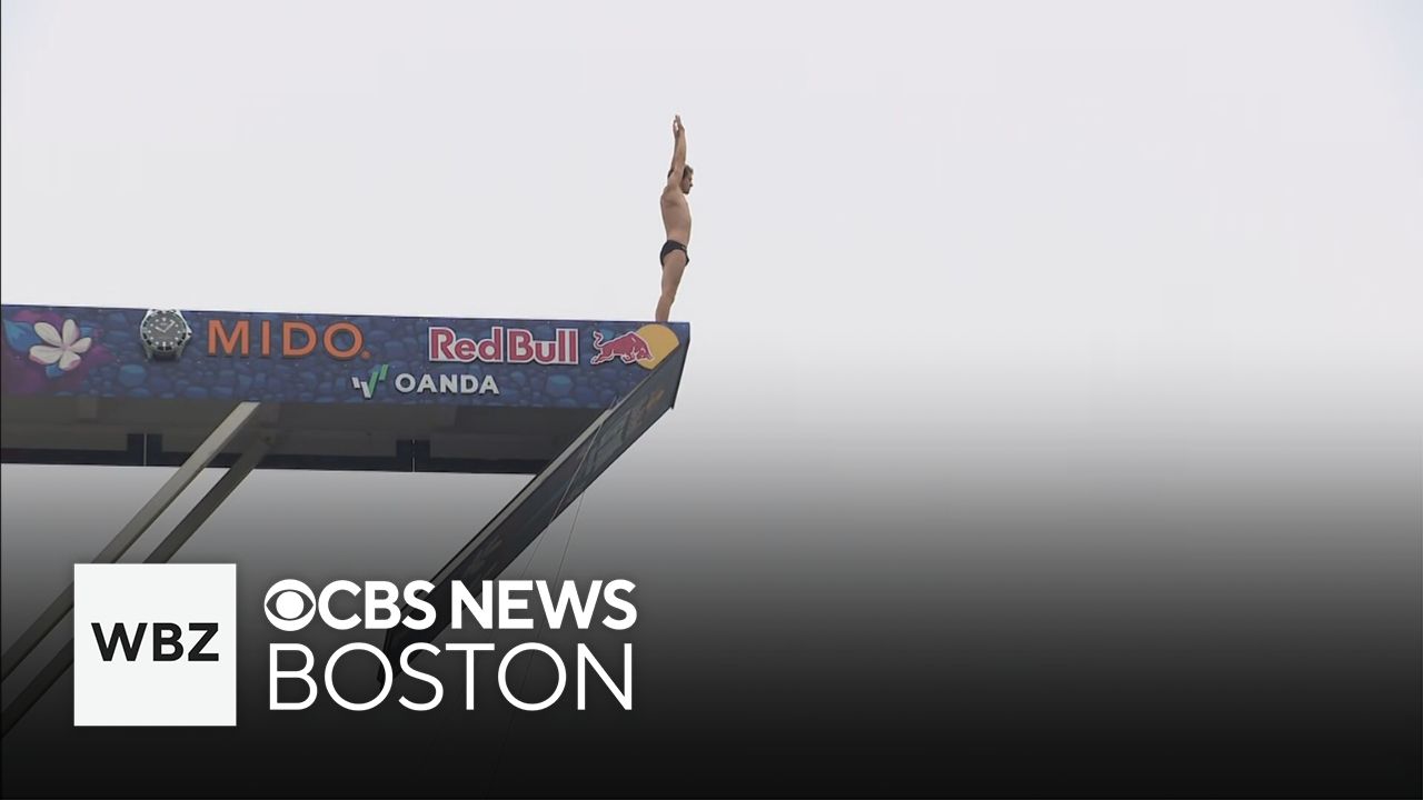 Extreme divers practice in Seaport ahead of Red Bull Cliff Diving World ...