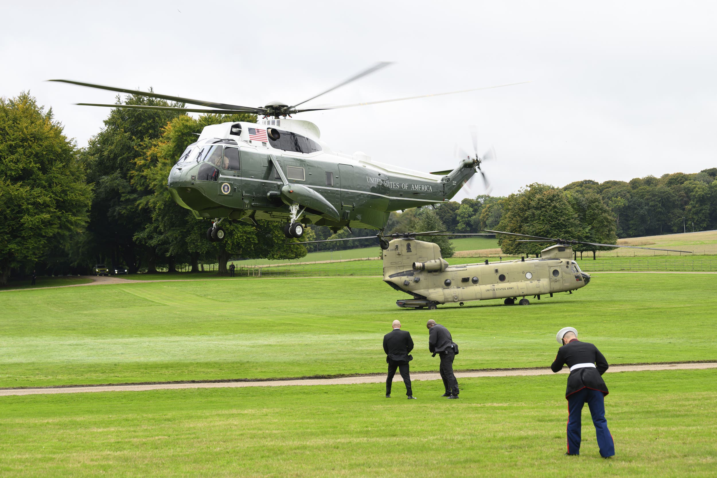 Donald Trump's helicopter Marine One in emergency landing