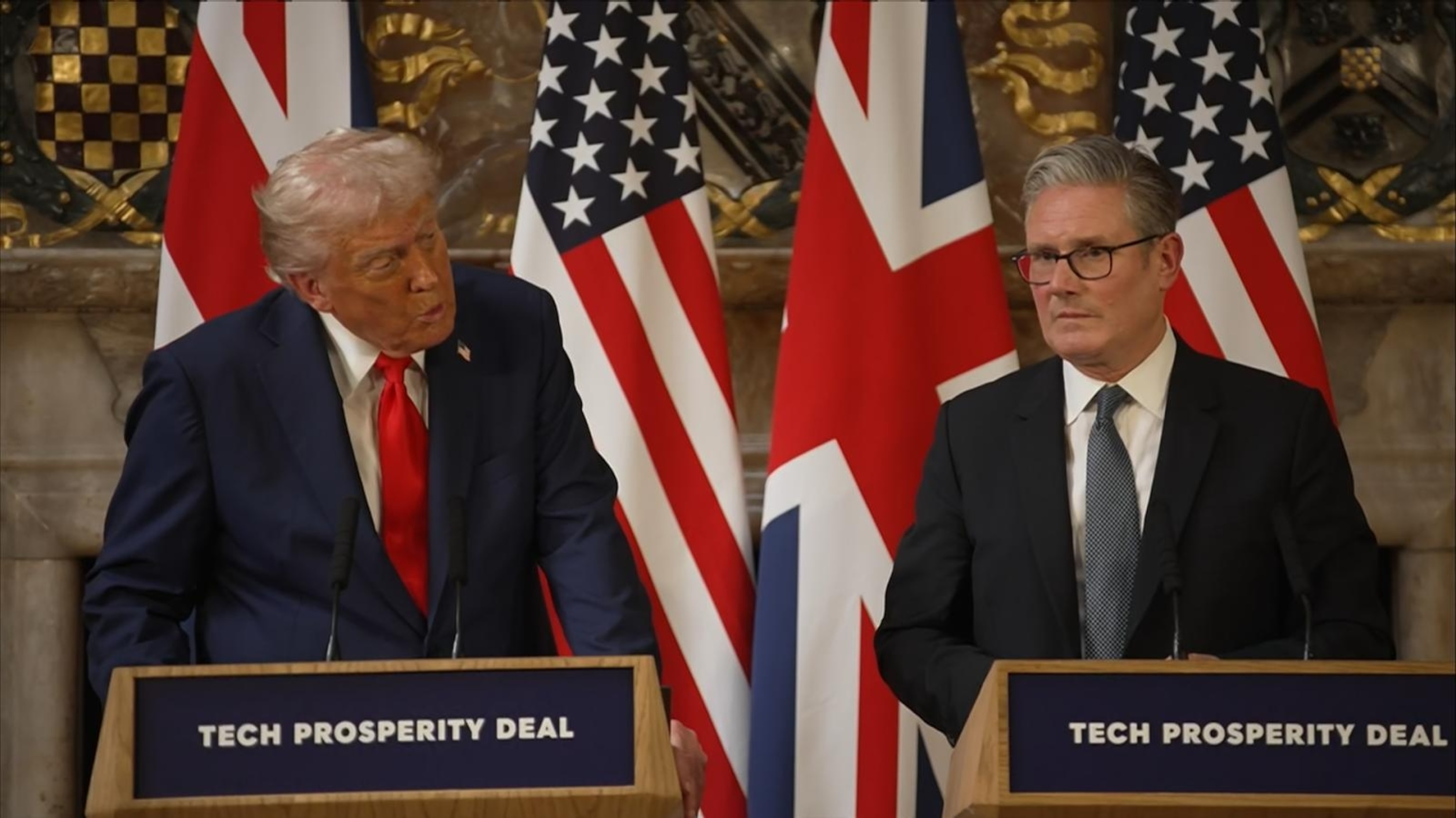 Trump, Starmer hold news conference following after signing science ...