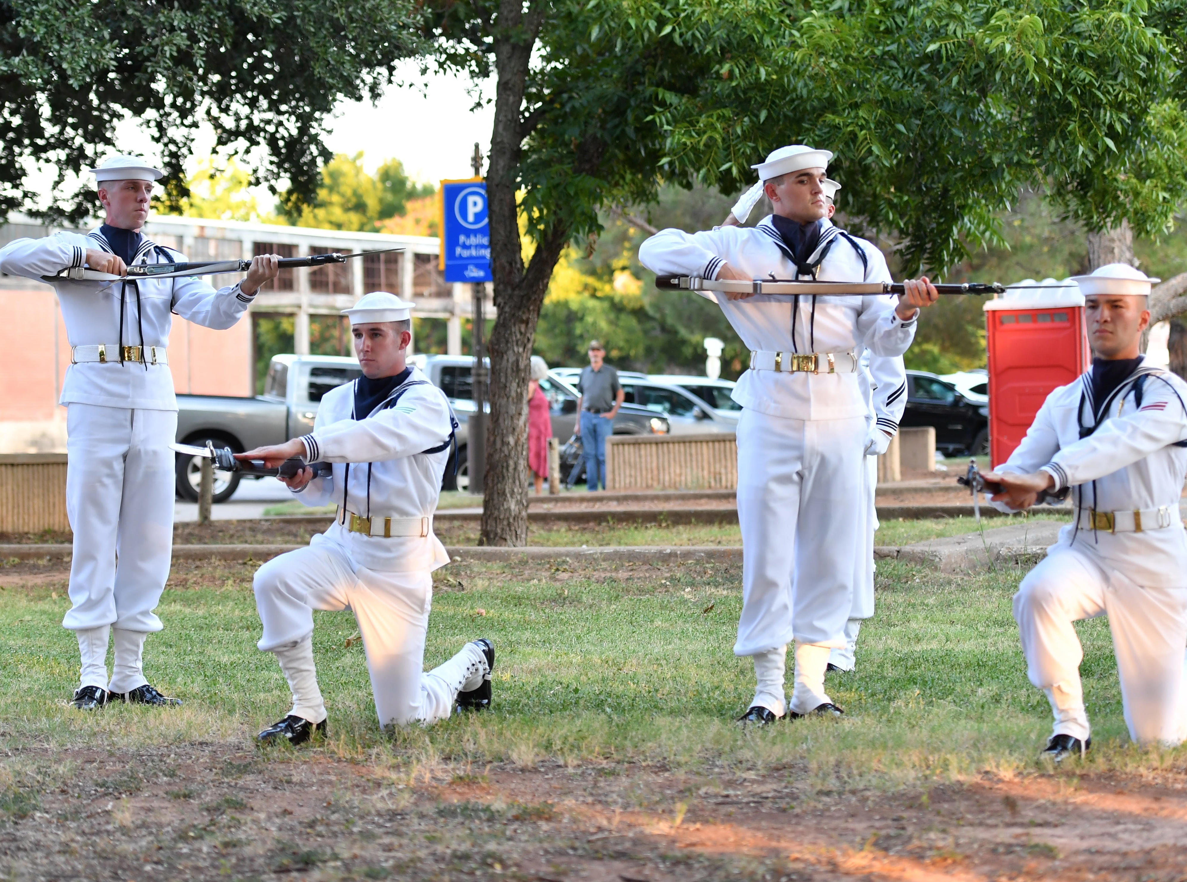 A solemn duty: Navy Ceremonial Guard Drill Team performs in Wichita Falls