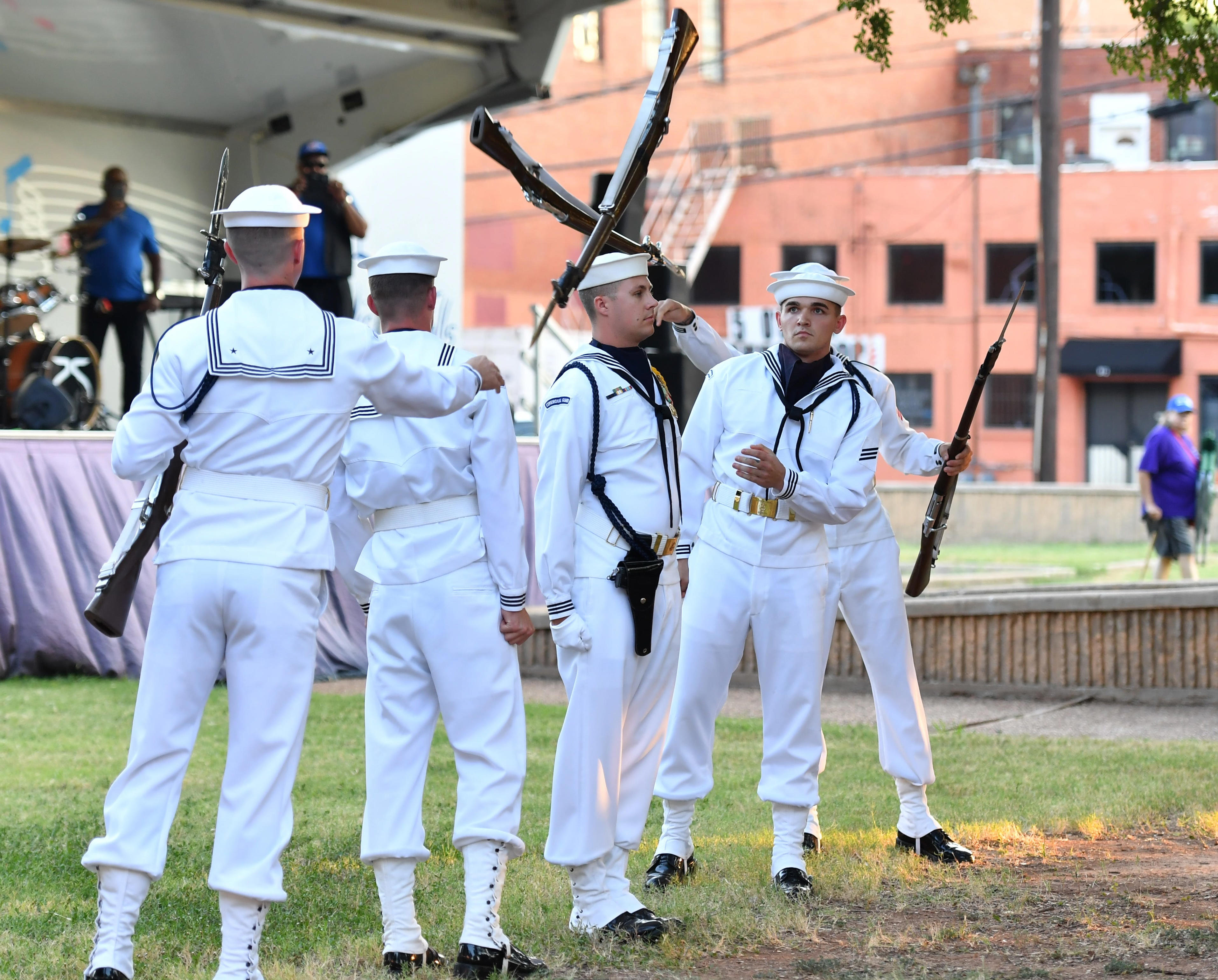 A solemn duty: Navy Ceremonial Guard Drill Team performs in Wichita Falls