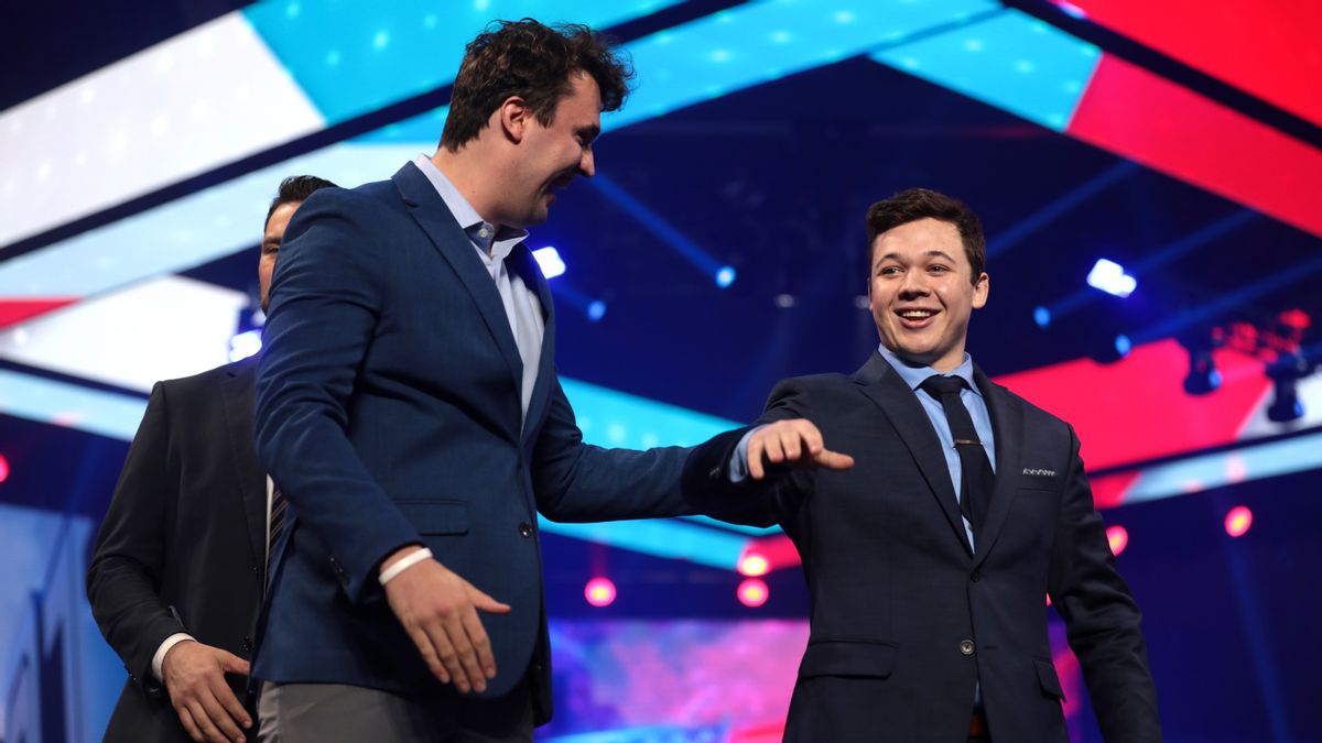 Charlie Kirk introduced Kyle Rittenhouse as 'a hero to millions'