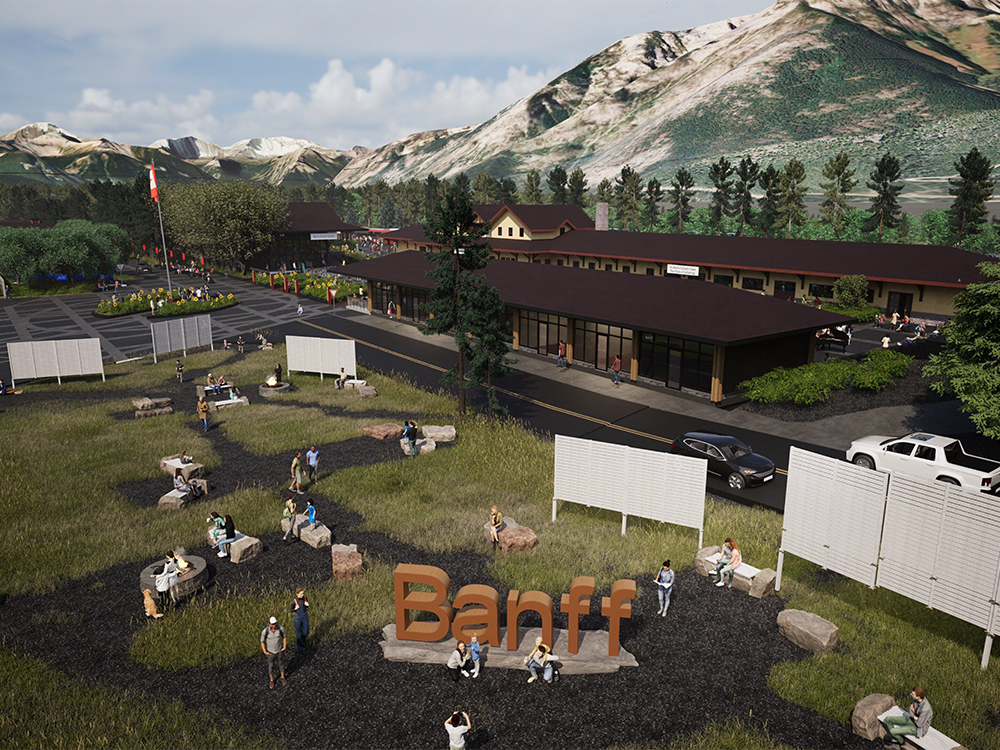 Banff's iconic welcome sign unveiled in new, safer location near train ...