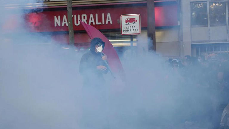 French budget cut strikes turn violent as protesters and police clash ...