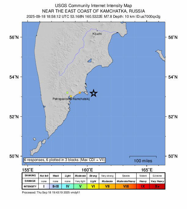 Massive 7.8 earthquake hits Russia, no tsunami threat for Hawaii: Live