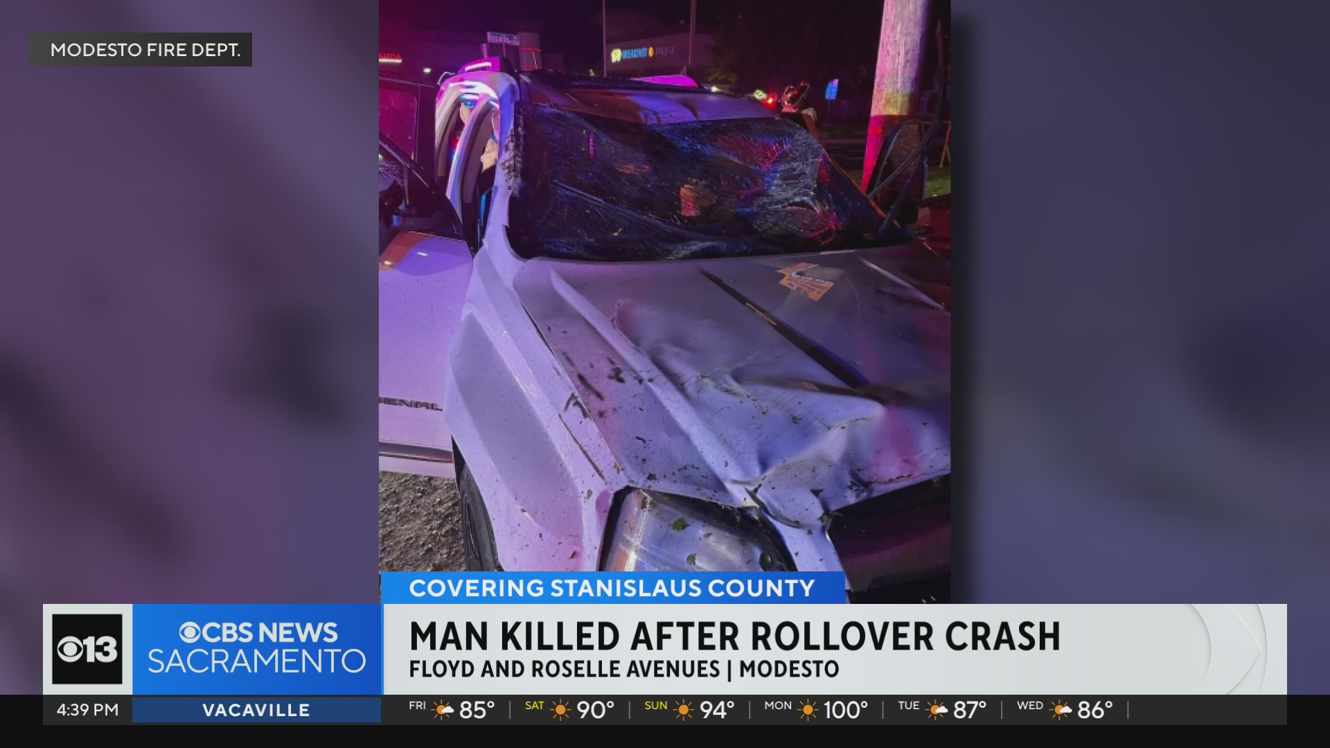 Man killed after rollover crash in Modesto