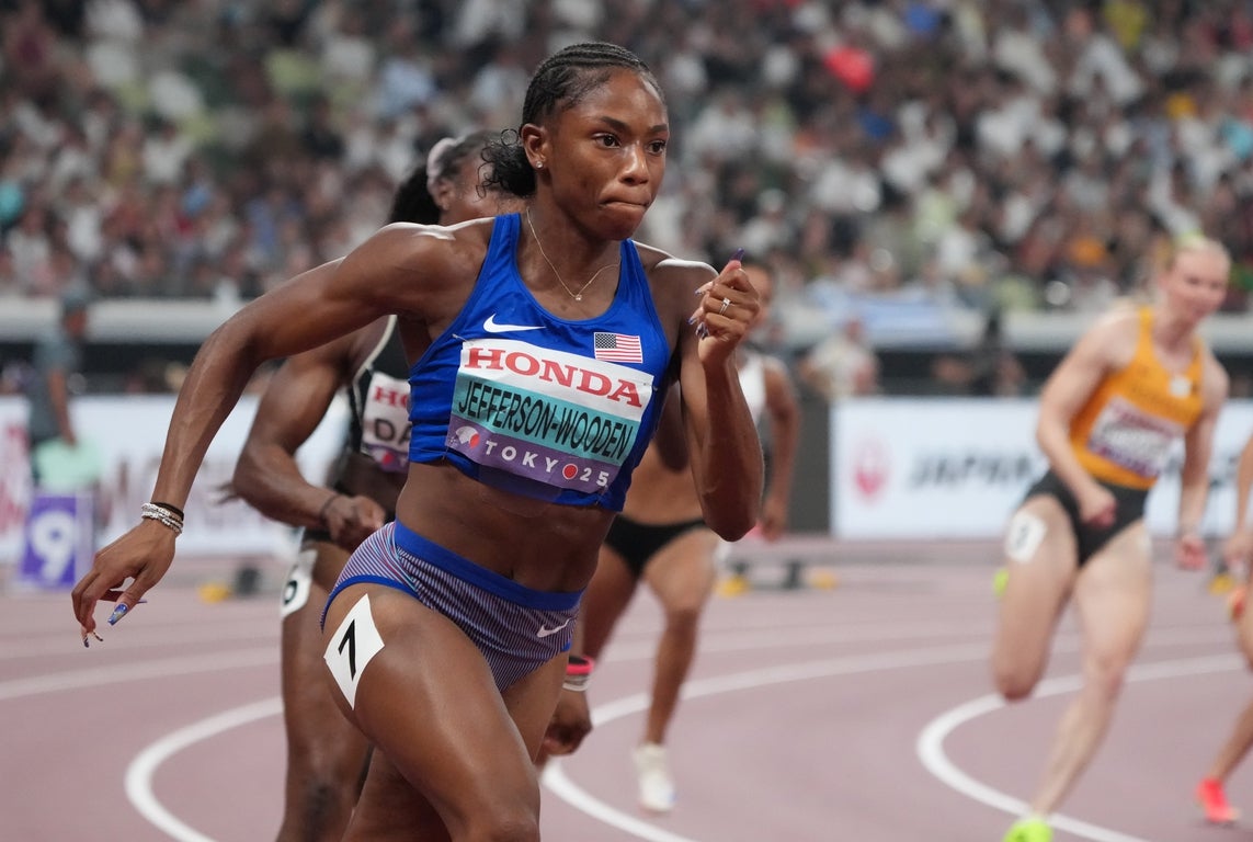 Striking photos illustrate Melissa Jefferson-Wooden’s record-setting speed