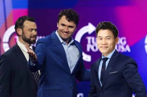 Fabricated photo of Charlie Kirk and Jeon Han-gil exposed