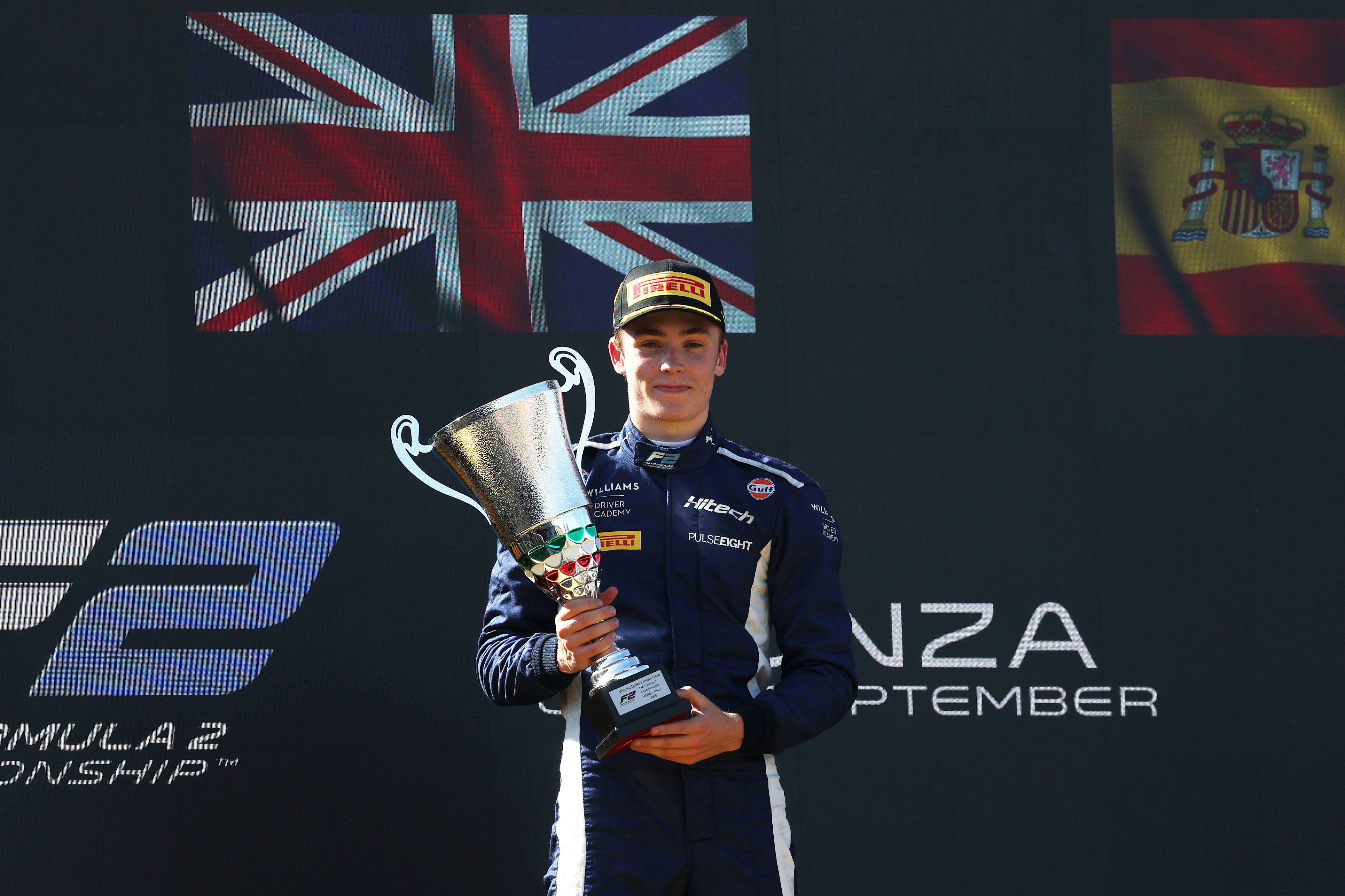 Young racing driver chasing Formula 2 title