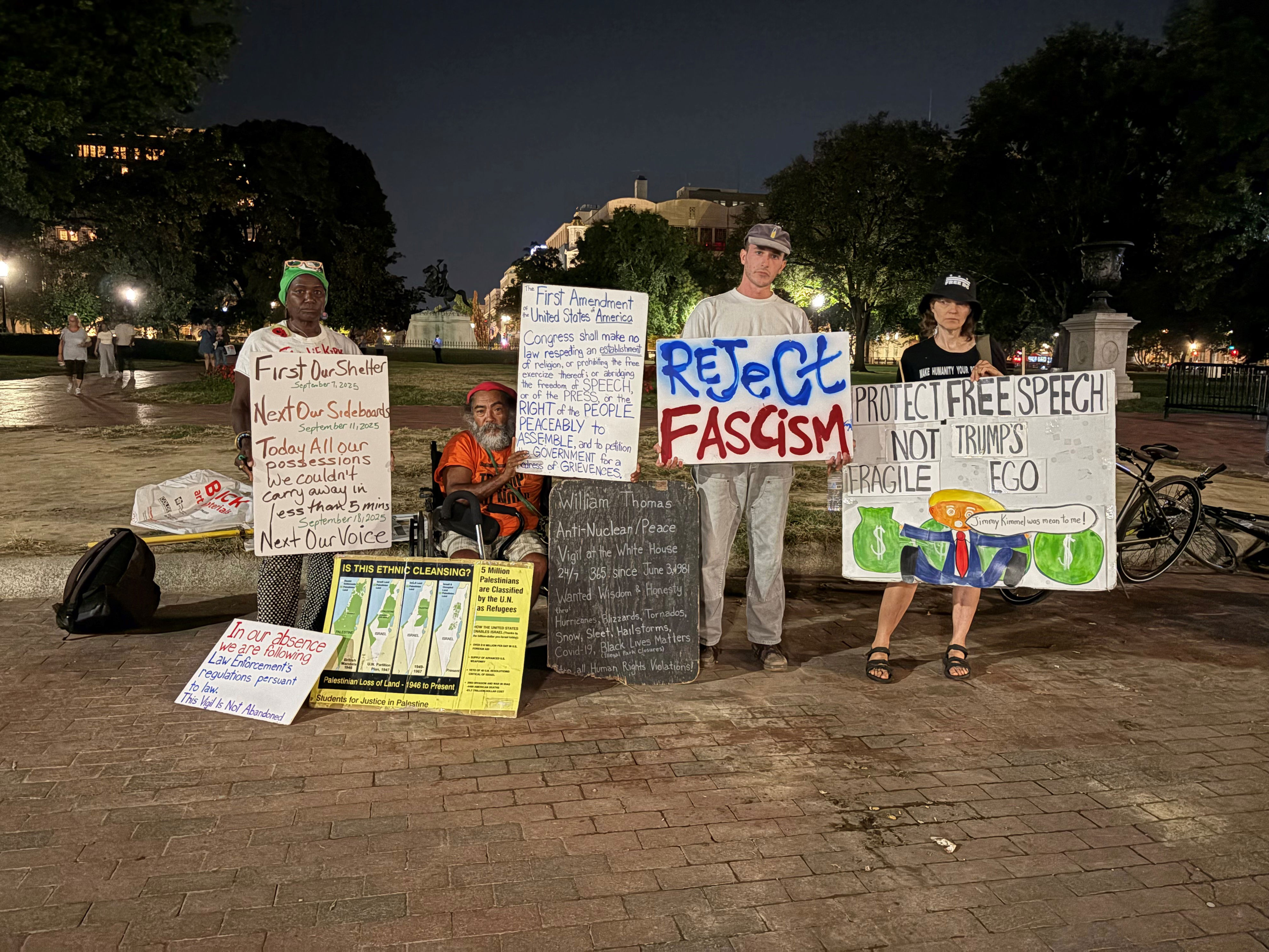 The White House Peace Vigil, after standing for decades, is dismantled