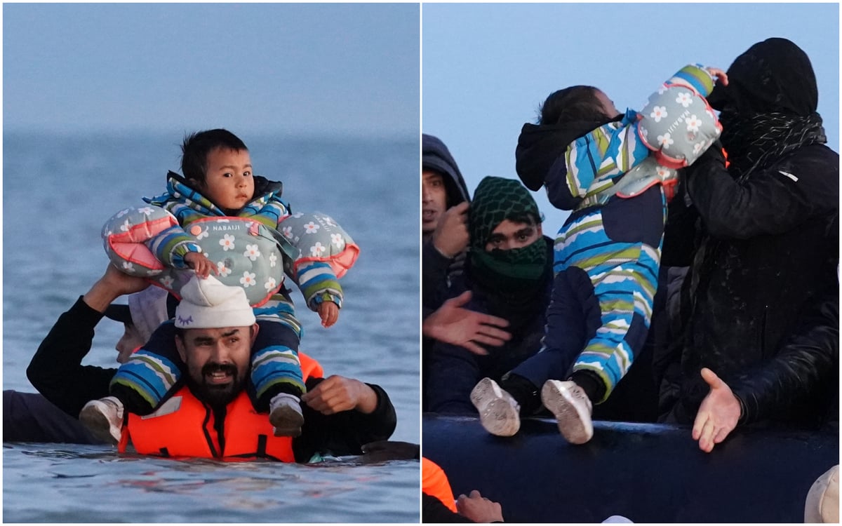 Toddler is passed onto Channel dinghy as hundreds more migrants risk ...