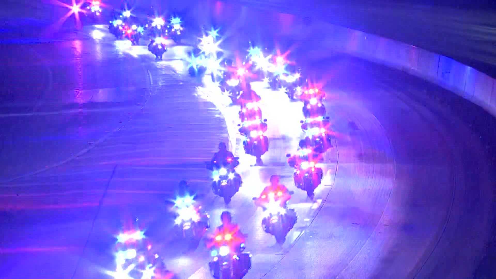 First responders lead procession honoring fallen officers