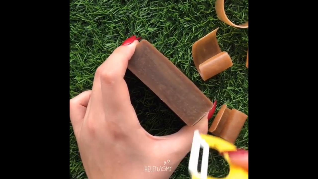 Unboxing And Shredding Caramel Brown Bar Soap