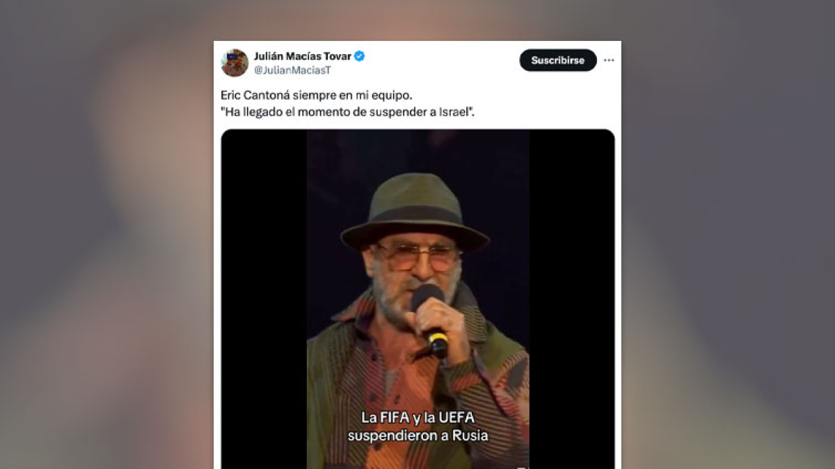 La 'patada' de Éric Cantona contra el genocidio en Gaza: "Ha llegado el ...