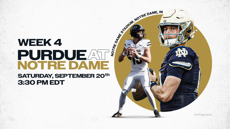 What channel is Notre Dame vs. Purdue today? Time, TV schedule to watch Week 4 game