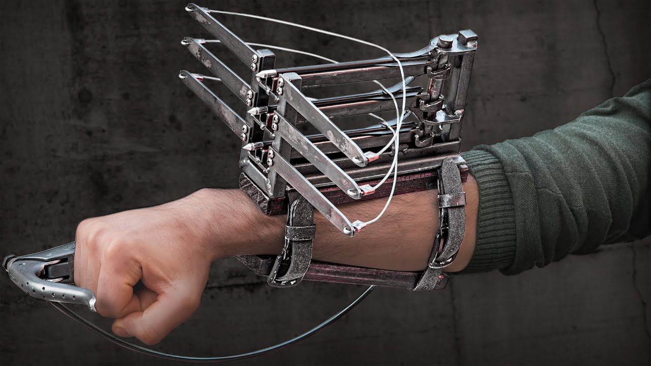 I Built a Triple Arrow Wrist Crossbow - And It Actually Works!