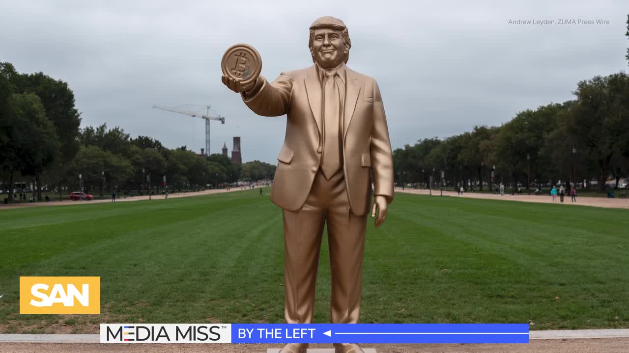 Crypto investors install golden Trump statue; president's approval ...