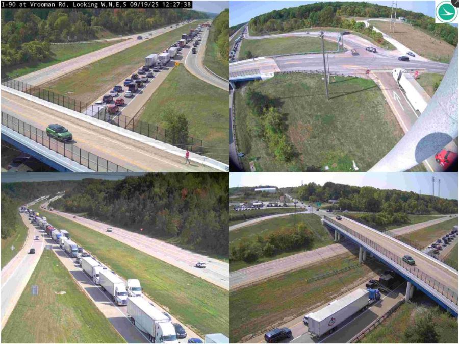 I-90 west lane reopens at Vrooman Road after crash