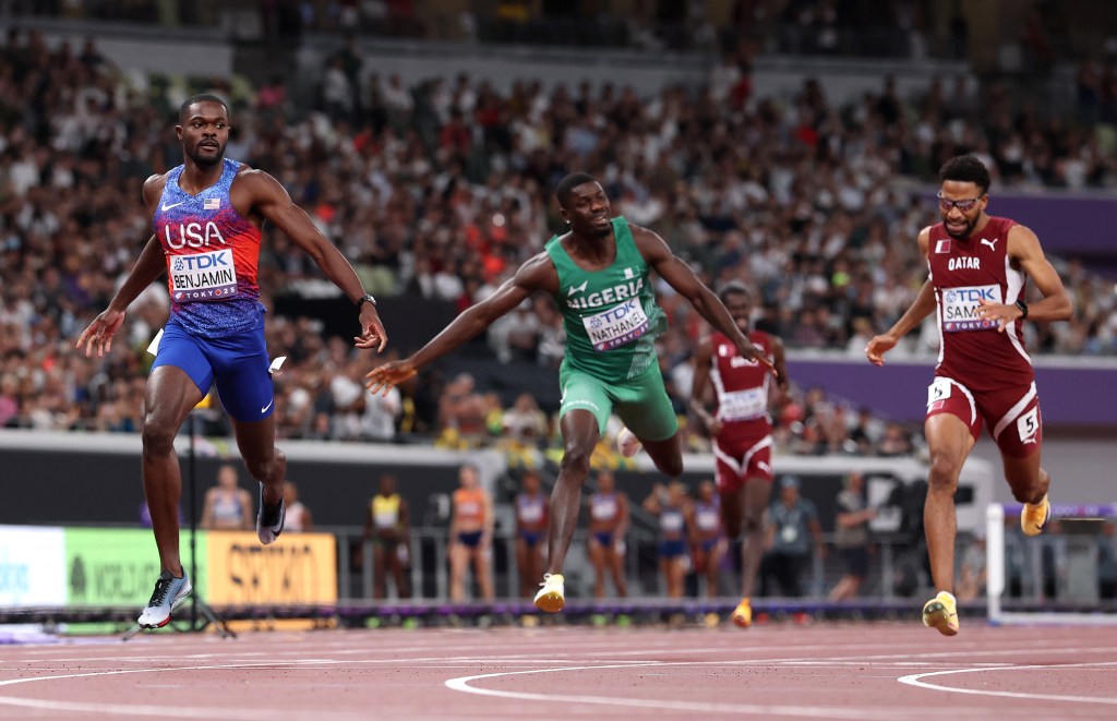 Disqualification controversy explodes as US sprinter Rai Benjamin ...